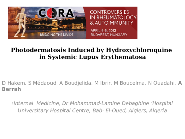 (PPT) Photodermatosis induced by hydroxychloroquine in systemic lupus ...