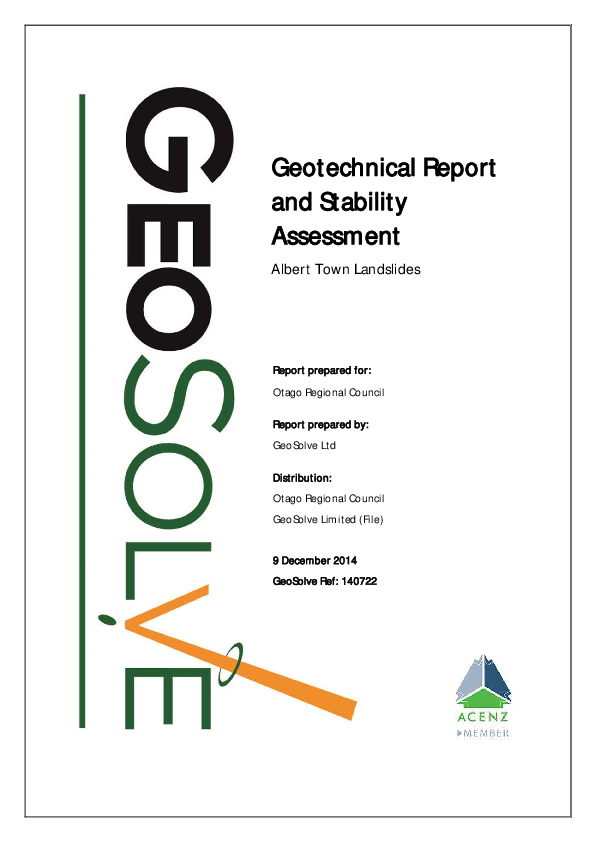 (PDF) Geotechnical Report and Stability Assessment