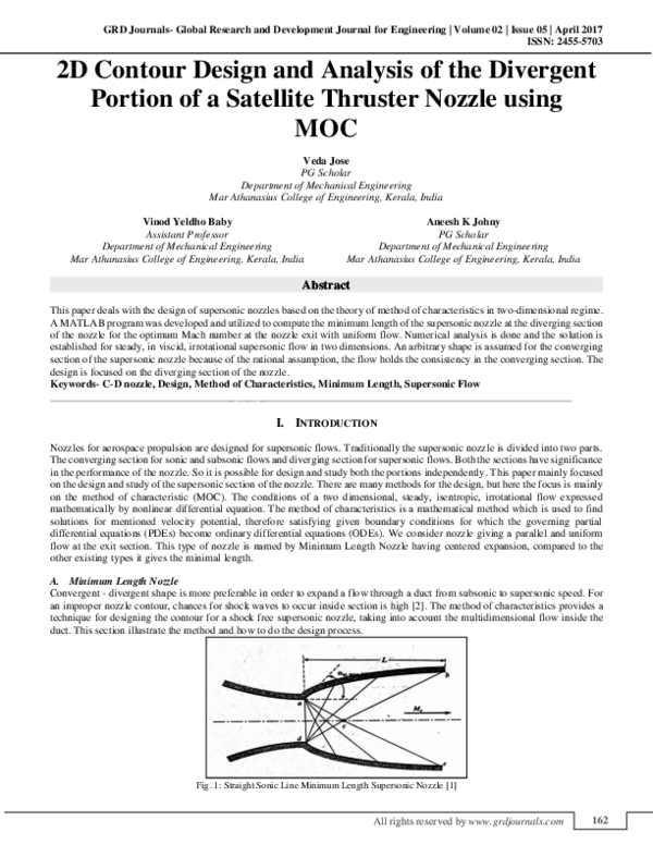 (PDF) 2D Contour Design and Analysis of the Divergent Portion of a ...