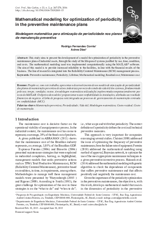 (PDF) Mathematical modeling for optimization of periodicity in the ...