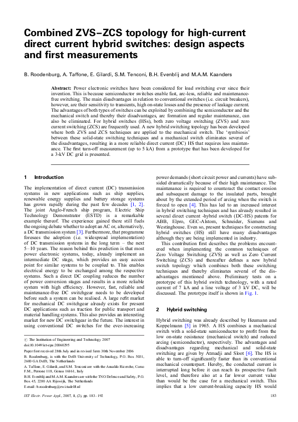 (PDF) Combined ZVS–ZCS topology for high-current direct current hybrid ...