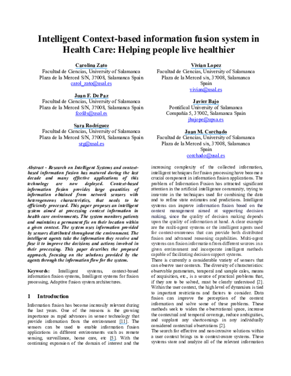 (PDF) Intelligent context-based information fusion system in health care: Helping people live ...