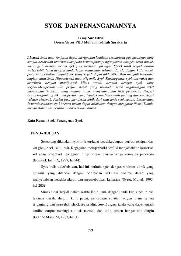 (PDF) SYOK DAN PENANGANANNYA