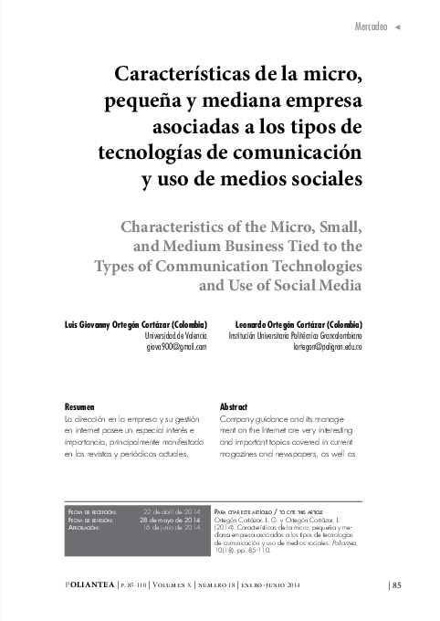 (PDF) Dialnet CaracteristicasDeLaMicroPequenaYMedianaEmpresaAsoc