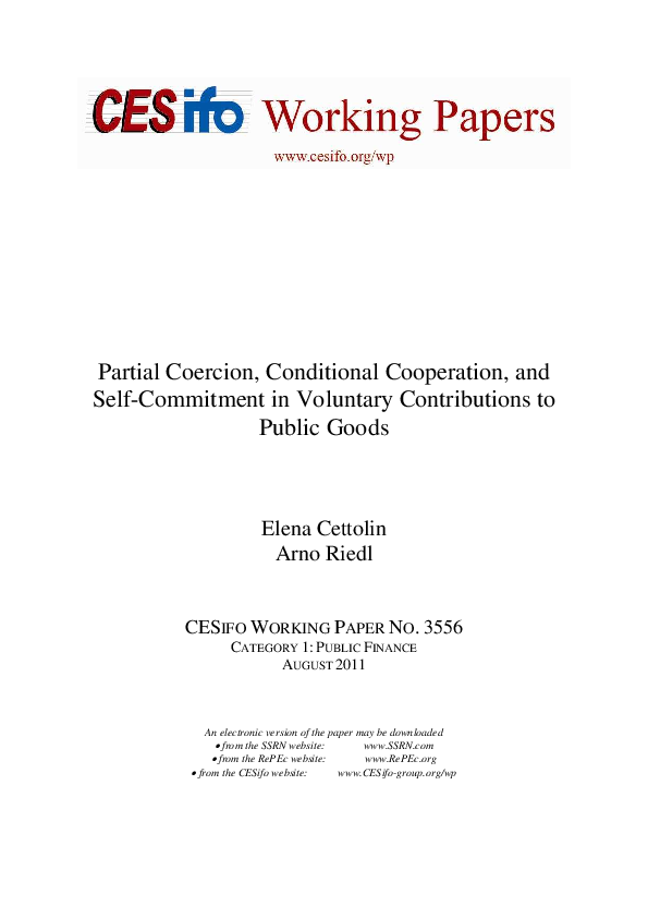 (PDF) Partial Coercion, Conditional Cooperation, and Self-Commitment in ...