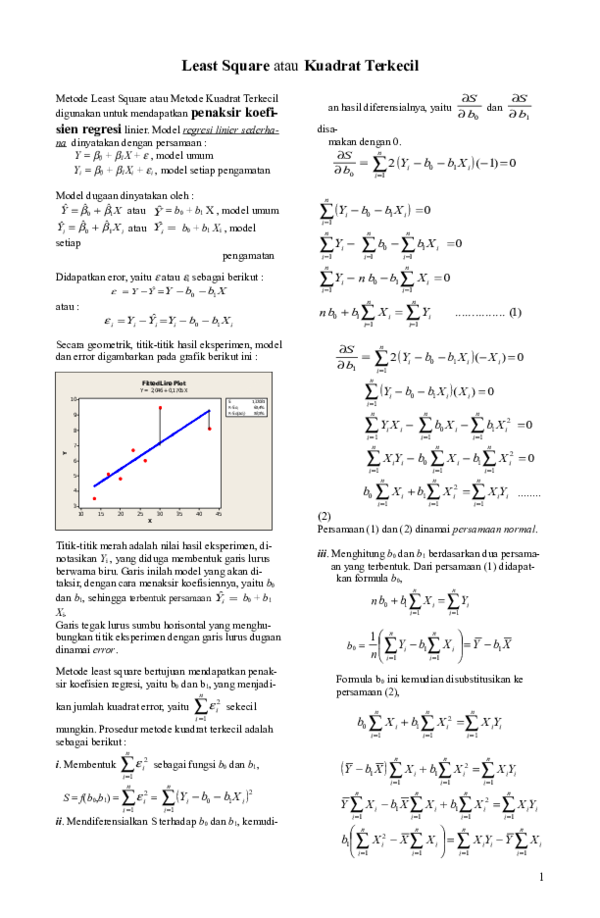 Rumus Metode Least Square