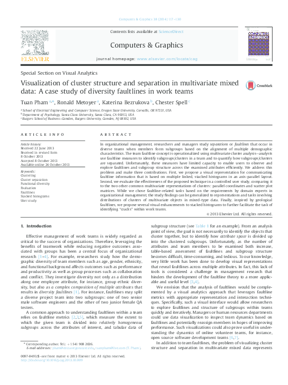 (PDF) Visualization of cluster structure and separation in multivariate mixed data: A case study ...