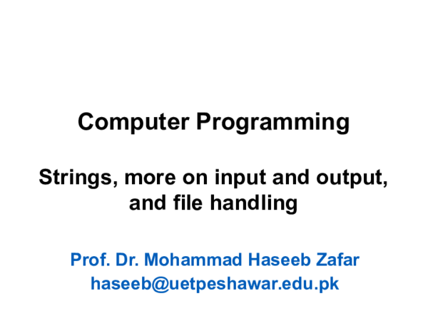(PPT) - strings, input and output (1)