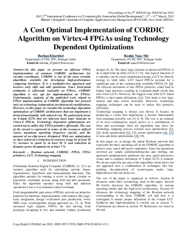 (PDF) CORDIC | Sayantam Sarkar - Academia.edu