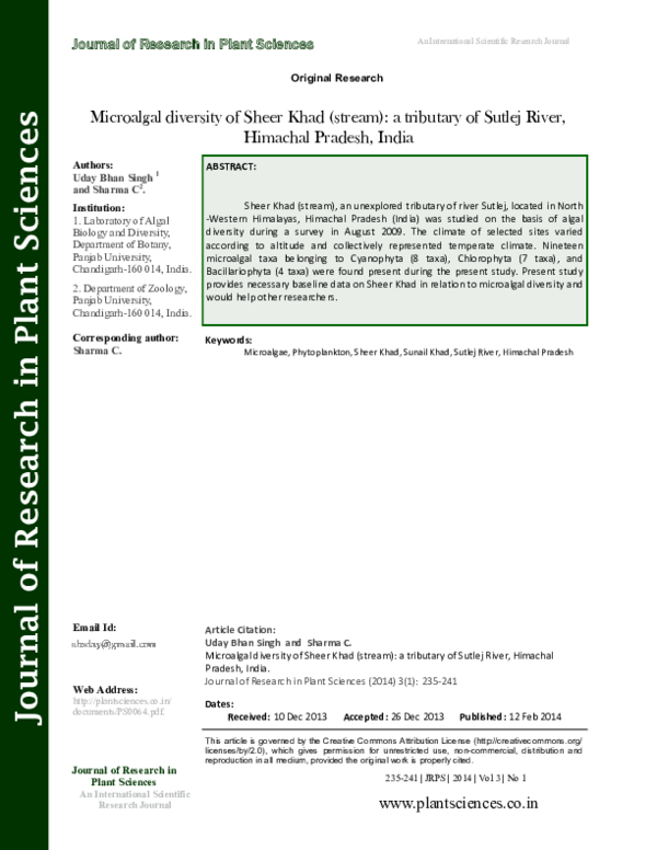 (PDF) Journal of Research in Plant Sciences - Volume 3 Issue 1.pdf