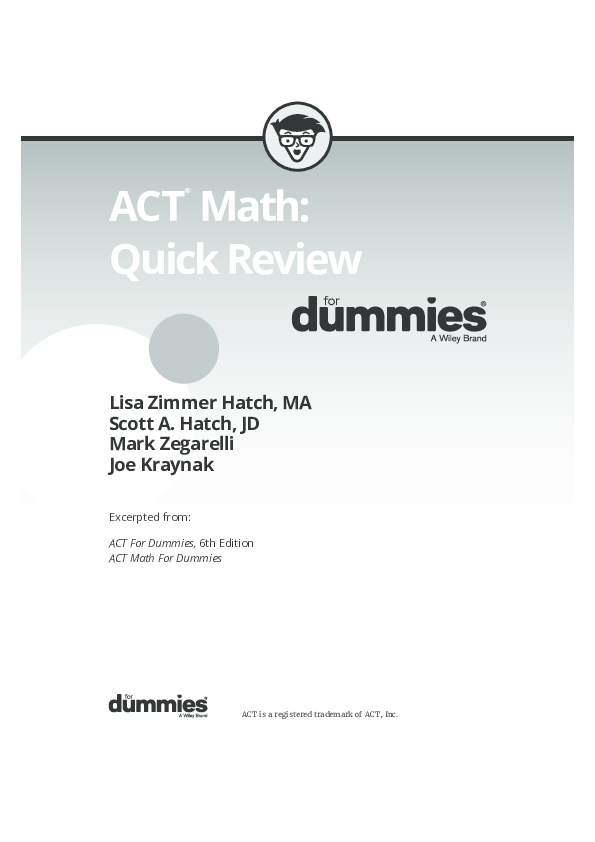 (PDF) ACT ® Math: Quick Review