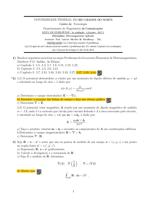 (PDF) Lista Eletromag. Modificada
