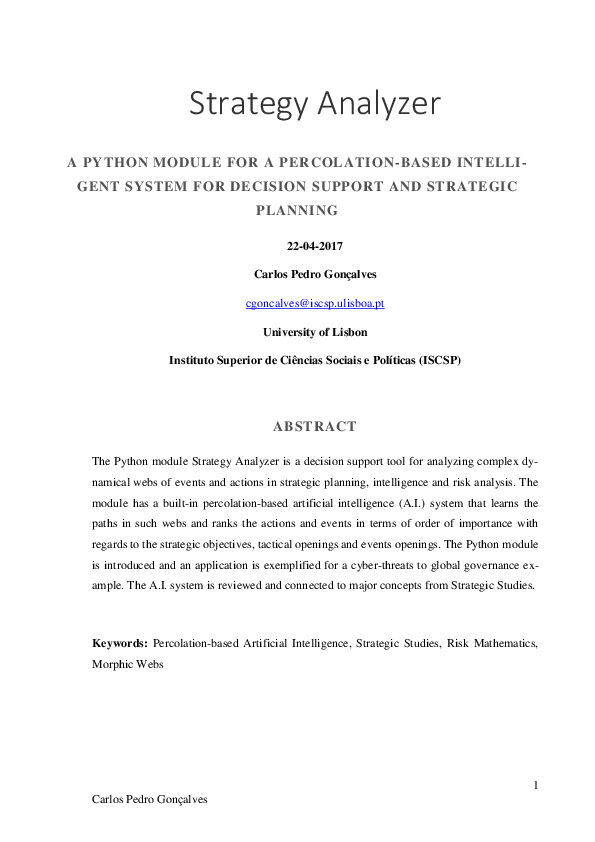 Pdf Strategy Analyzer A Python Module For A Percolation Based