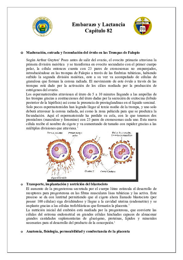 (DOC) Embarazo y Lactancia Capítulo 82 Guyton