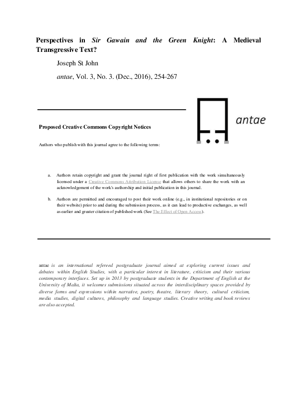 (PDF) Perspectives in Sir Gawain and the Green Knight: A Medieval ...