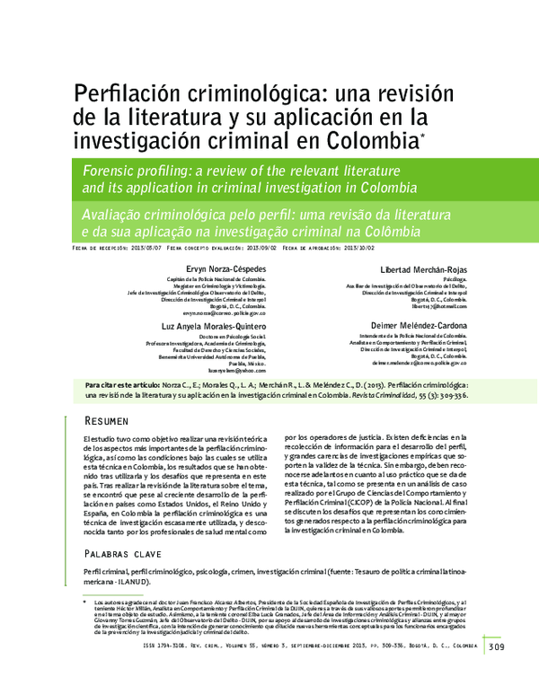 (PDF) Forensic proo ling: a review of the relevant literature and its ...