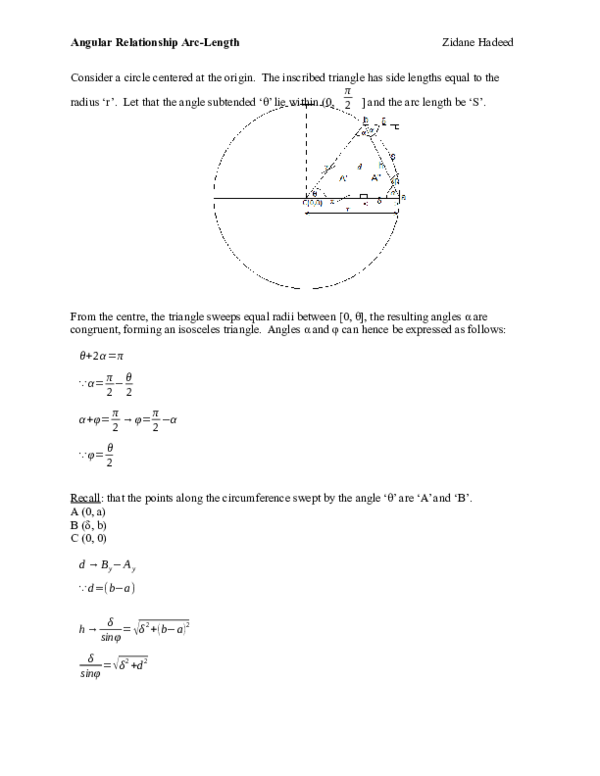 (DOC) Angular Relationship Arc-Length