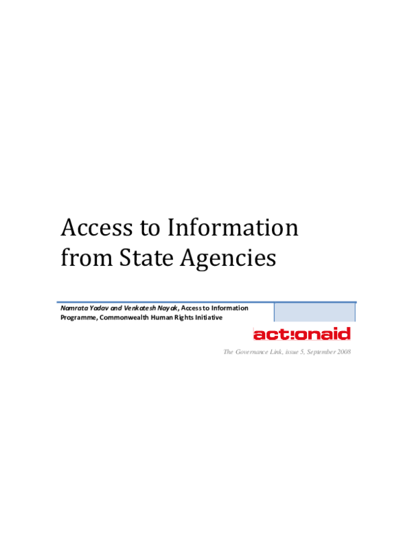 (PDF) Access to Information from State Agencies