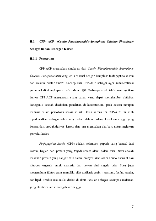 (DOC) II.1 CPP-ACP (Casein Phosphopeptide-Amorphous Calcium Phosphate