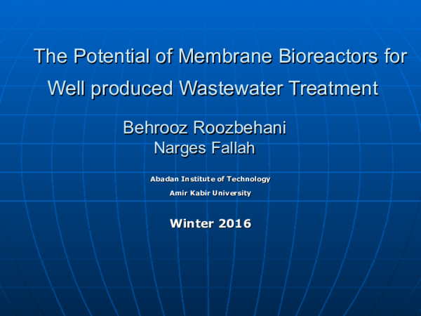 (PPT) Membrane bioreactor final