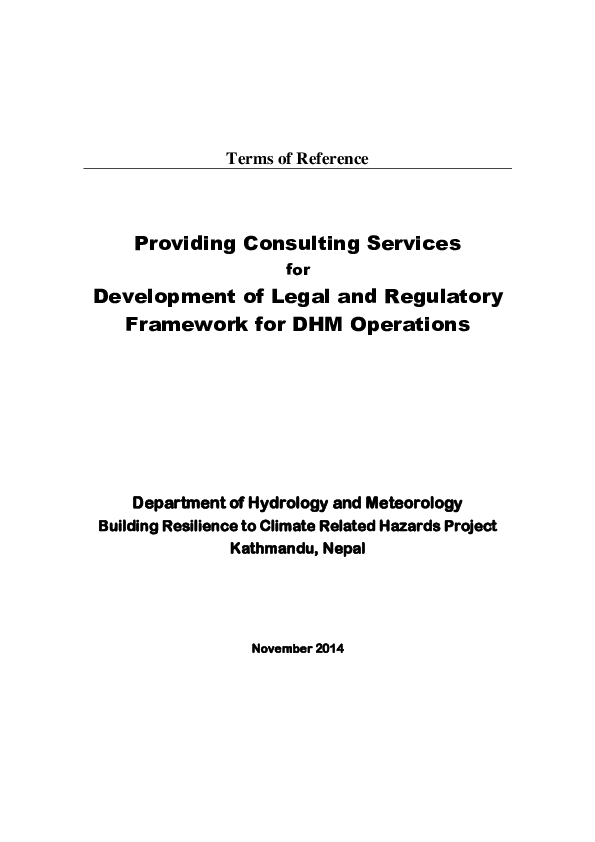 (PDF) Providing Consulting Services for Development of Legal and ...