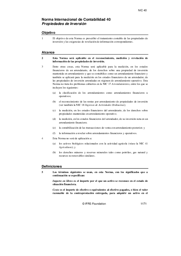 (PDF) Norma Internacional de Contabilidad 40 Propiedades de Inversión ...