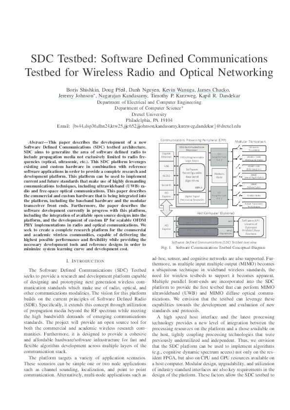 (PDF) SDC testbed: Software defined communications testbed for wireless ...