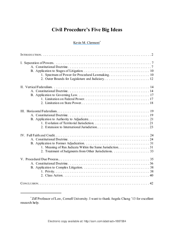 (PDF) Civil Procedure’s Five Big Ideas