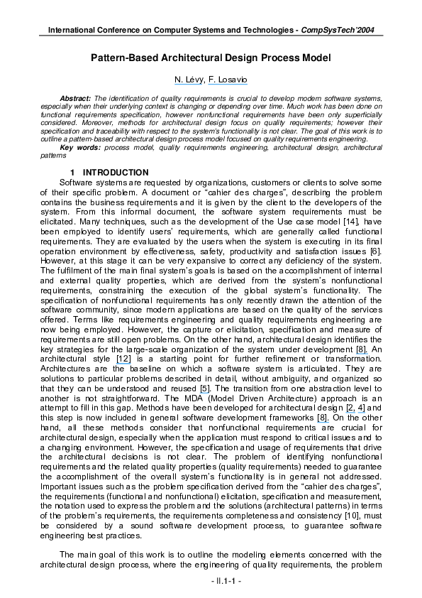 (PDF) Pattern-based architectural design process model