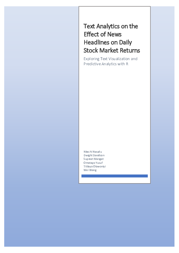 (PDF) Text Analytics on the Effect of News Headlines on Daily Stock ...