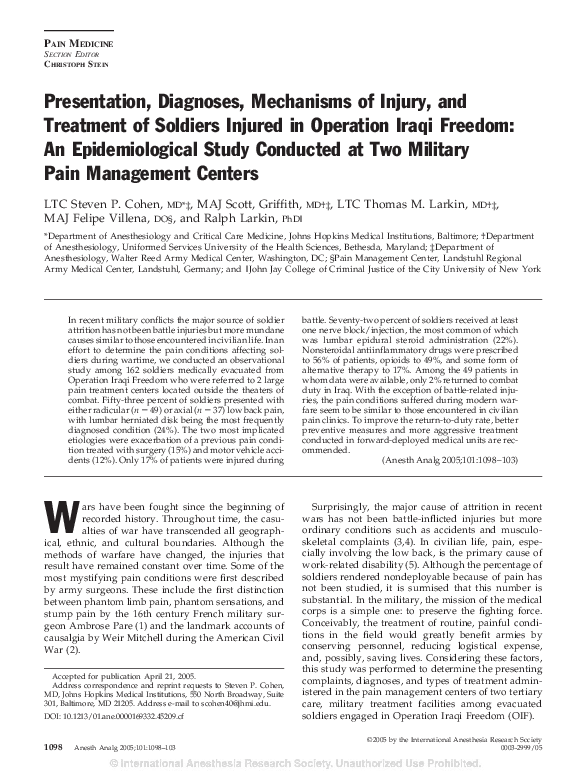 (PDF) Presentation, diagnoses, mechanisms of injury, and treatment of ...