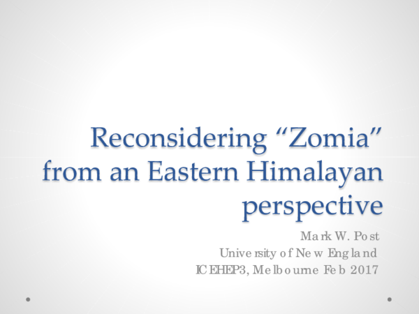 (PDF) Reconsidering "Zomia" from an Eastern Himalayan perspective