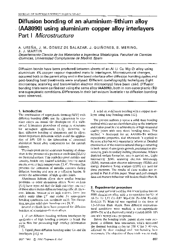 (PDF) Diffusion bonding of an aluminium-lithium alloy (AA8090) using ...
