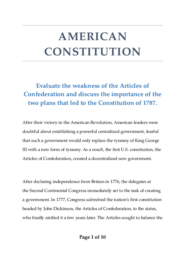 (DOC) American Constitution