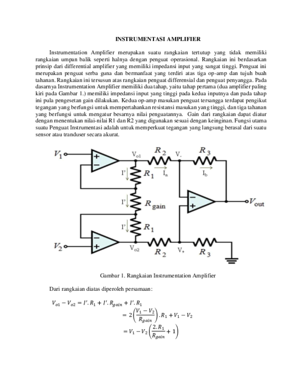 (PDF) INSTRUMENTASI AMPLIFIER
