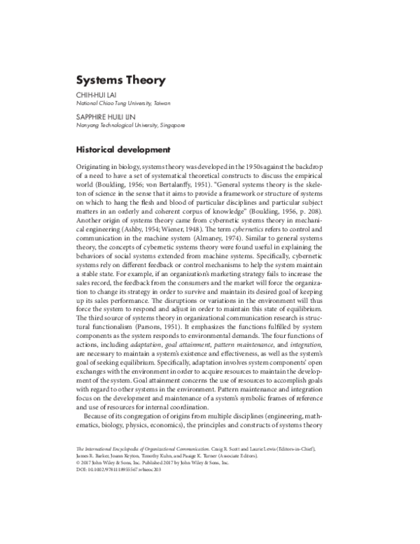 (PDF) Systems Theory