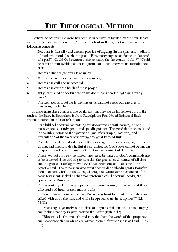 (DOC) The Theological Method