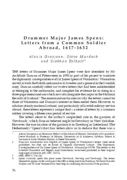 (PDF) 'Drummer Major James Spens: Letters from a Common Soldier Abroad ...
