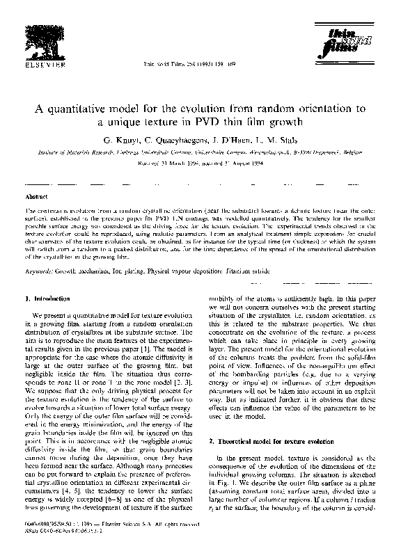 (PDF) A quantitative model for the evolution from random orientation to ...