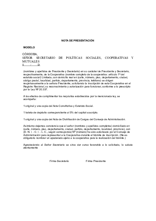 (DOC) NOTA DE PRESENTACIÓN | espero ganar Garbini - Academia.edu