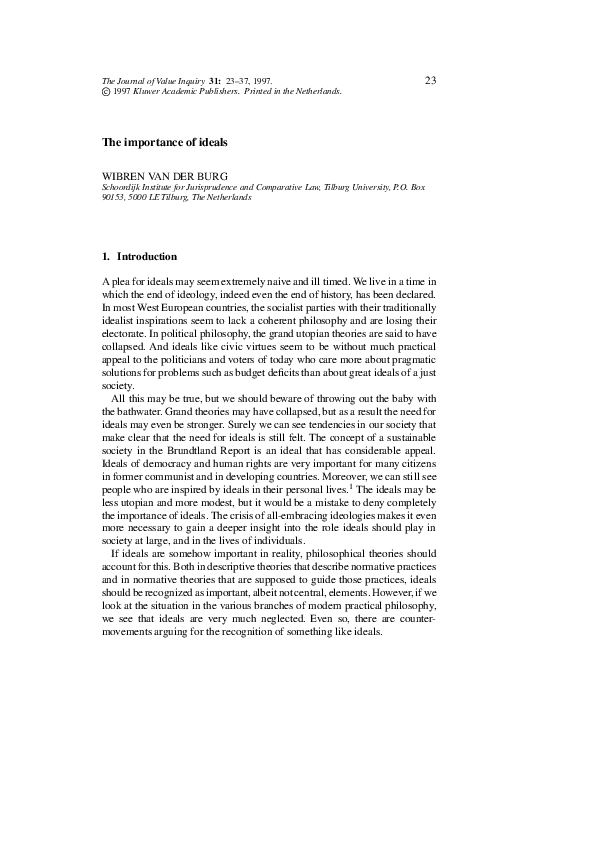 (PDF) The importance of ideals