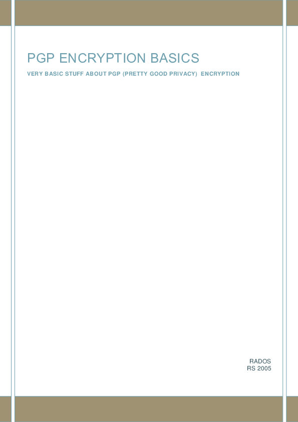 (PDF) PGP Encryption Basics