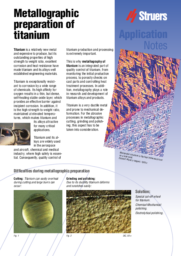 (PDF) Application Note Titanium metallography