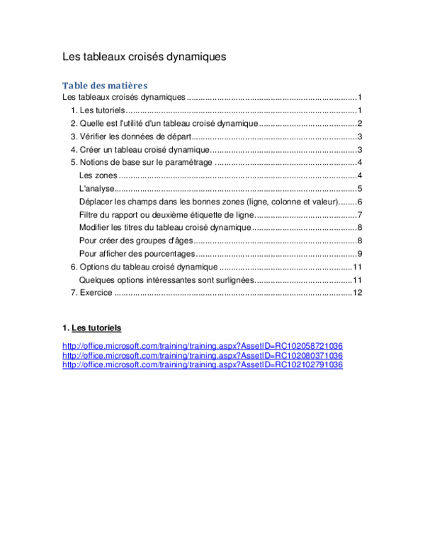 Pdf Les Tableaux Croisés Dynamiques