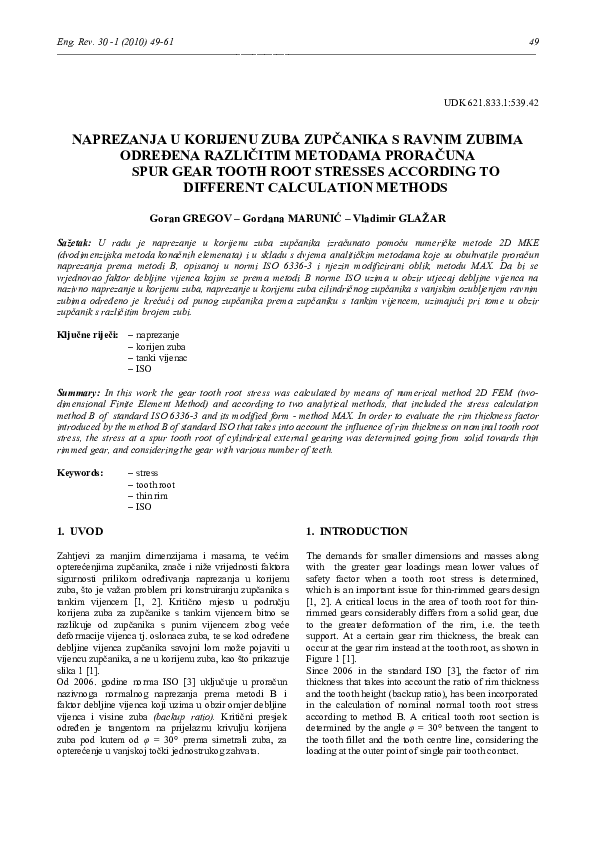 (PDF) Spur Gear Tooth Root Stresses According to Different Calculation ...