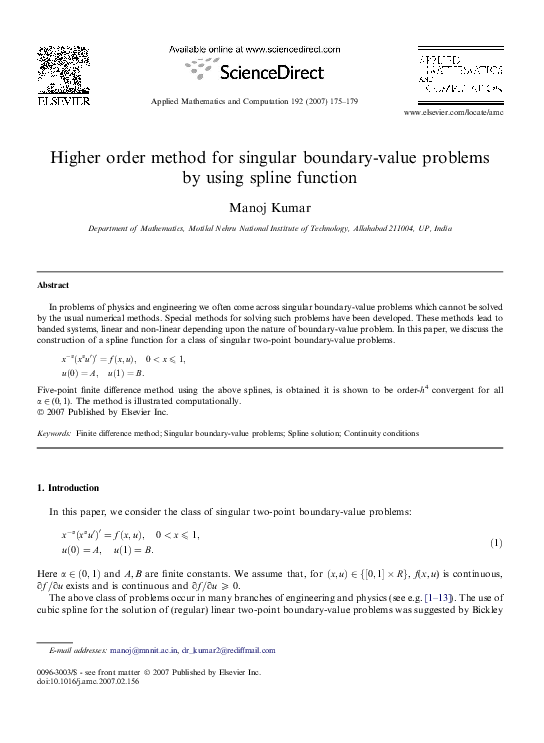Pdf Higher Order Method For Singular Boundary Value Problems By Using