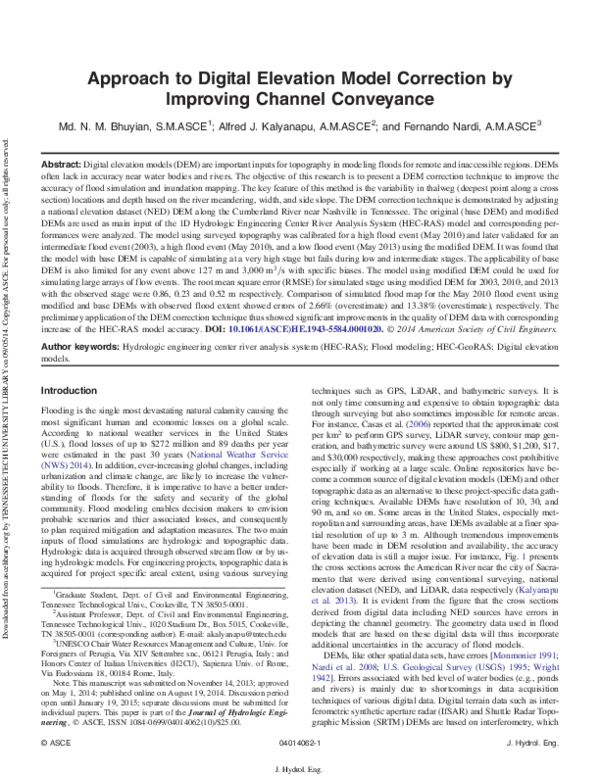 (PDF) Approach to Digital Elevation Model Correction by Improving ...