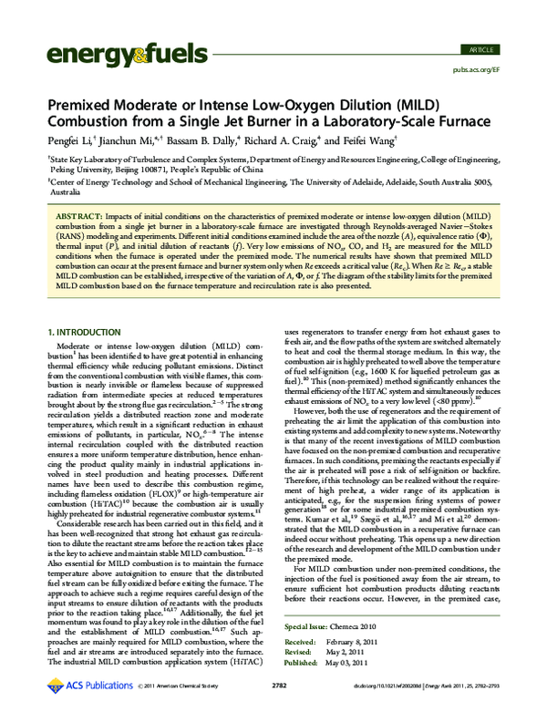 (PDF) Premixed Moderate or Intense Low-Oxygen Dilution (MILD ...