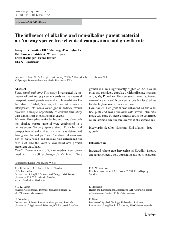 (PDF) The influence of alkaline and non-alkaline parent material on ...