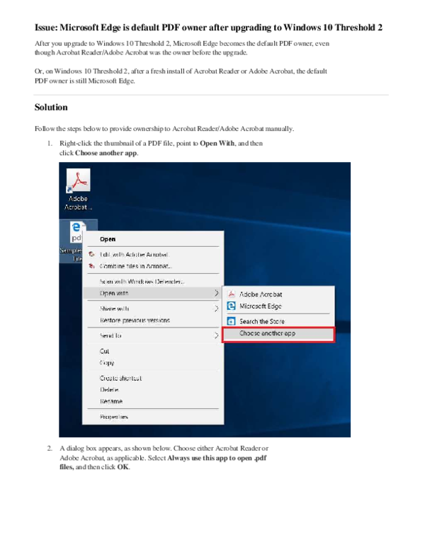 (PDF) Issue: Microsoft Edge is default PDF owner after upgrading to ...
